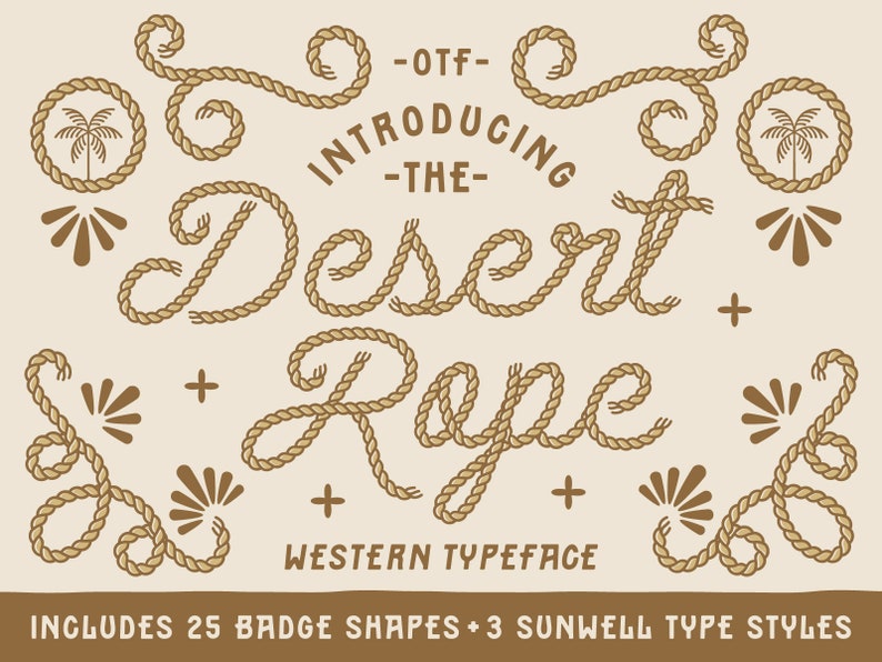 Desert Rope Typeface Western Script Font - Etsy