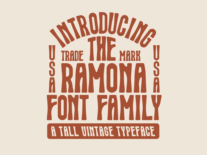 Ramona Typeface | Vintage Font - Etsy
