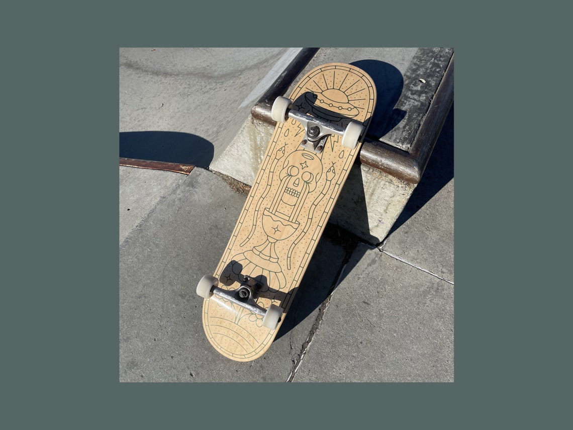 Skull Skateboard Deck - Etsy