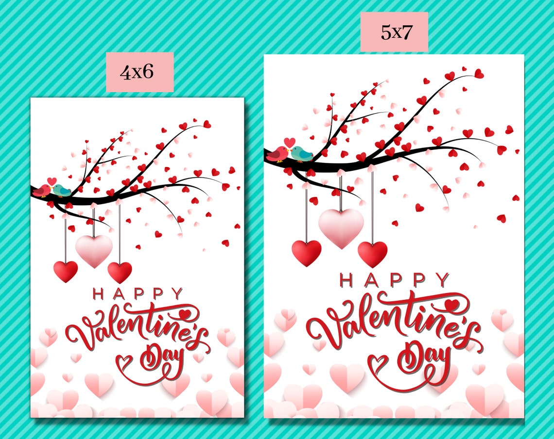 Printable Valentine's Day Greeting Card, Downloadable Card, Hanging ...