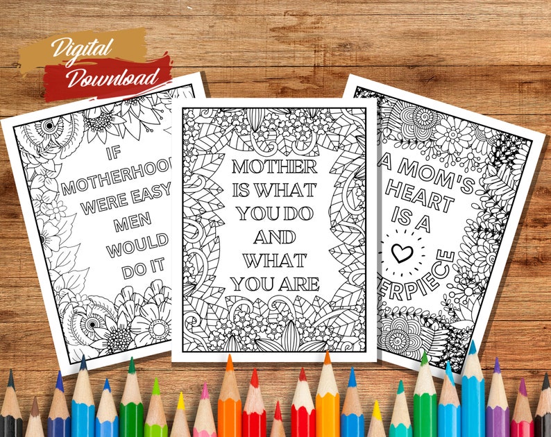Mom-inspired Coloring Pages, 50 Printable Inspirational Quotes ...