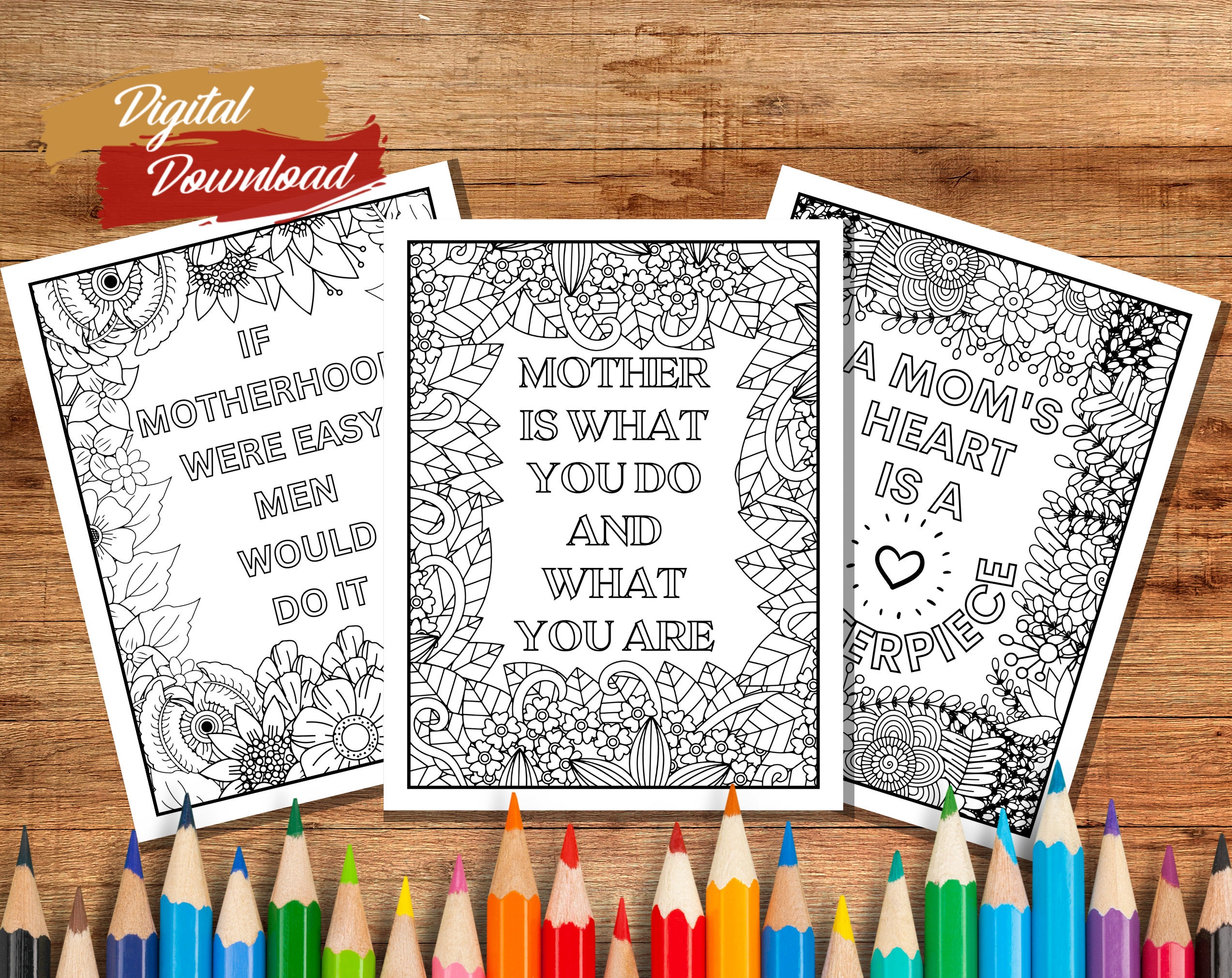 Mom-inspired Coloring Pages, 50 Printable Inspirational Quotes ...