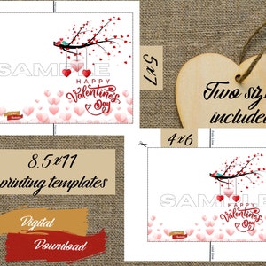 Printable Valentine's Day Greeting Card, Downloadable Card, Hanging ...