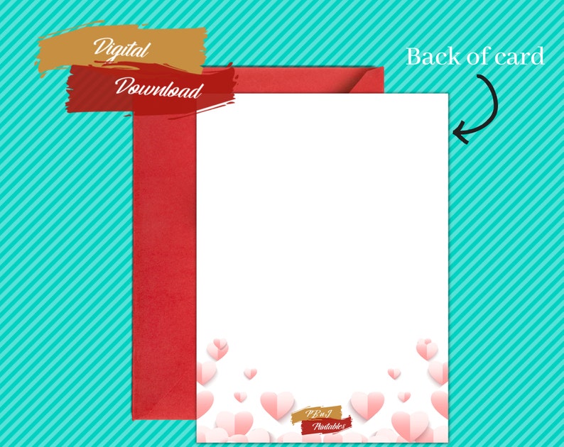 Printable Valentine's Day Greeting Card, Downloadable Card, Hanging ...