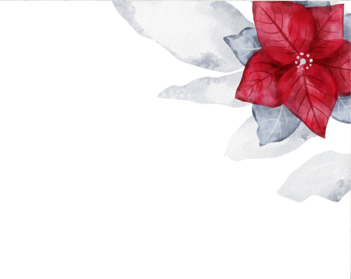 Printable Christmas Poinsettias Letter Writing Paper Digital | Etsy