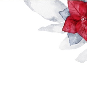 Printable Christmas Poinsettias Letter Writing Paper, Digital Download ...