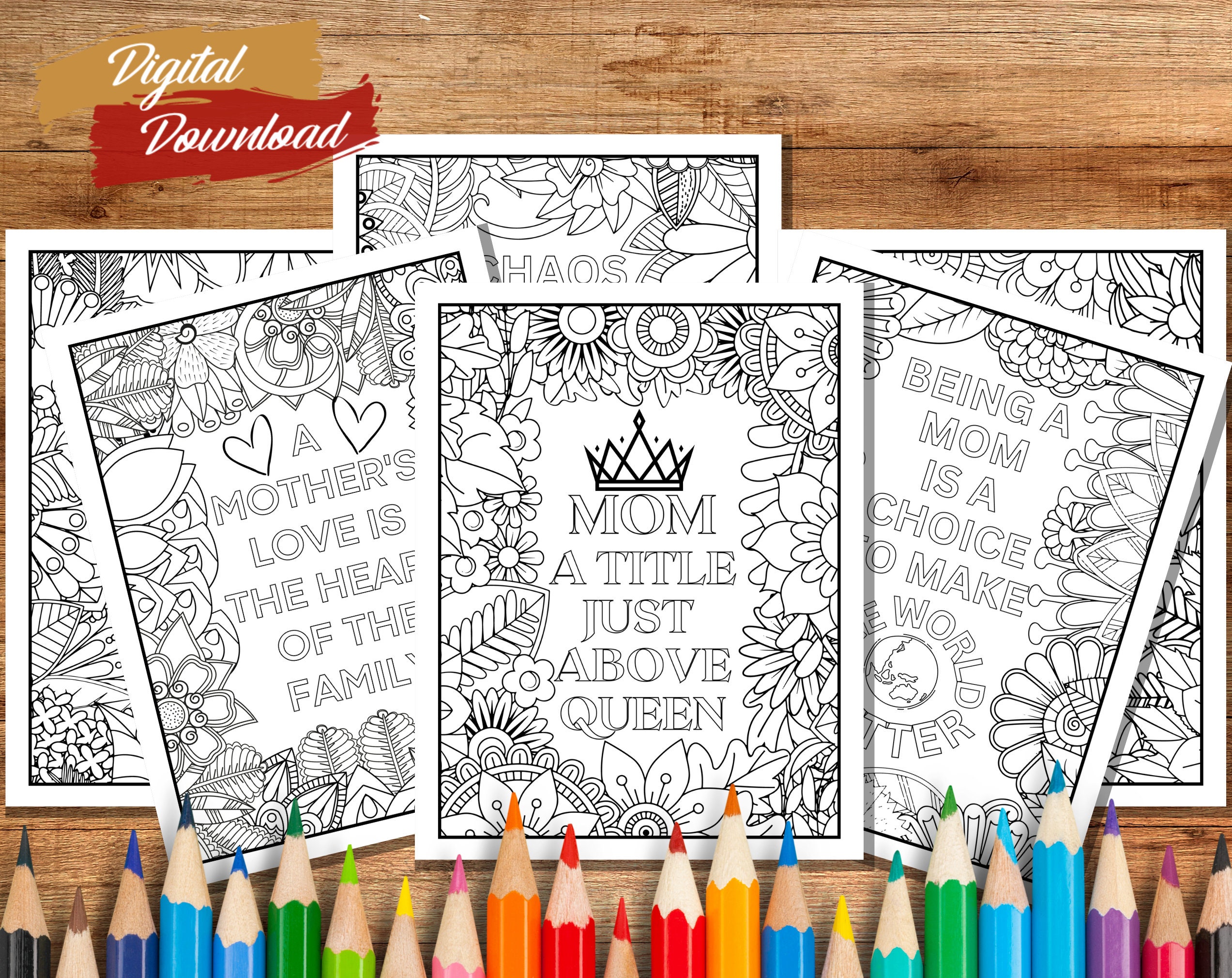Mom-inspired Coloring Pages, 50 Printable Inspirational Quotes ...