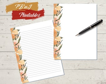 Clover Printable Writing Paper Watercolor Flower Printable - Etsy