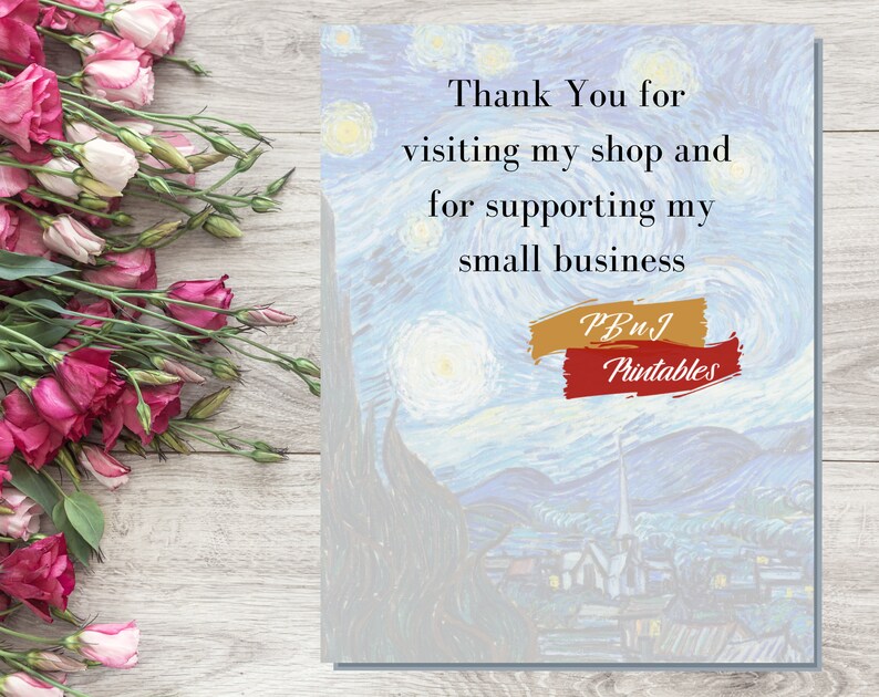 The Starry Night Van Gogh Printable Stationery, Digital Download ...
