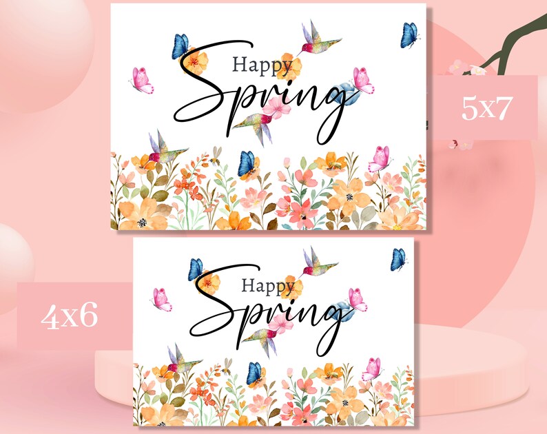 Printable Spring Greeting Card, Downloadable Card, Happy Spring ...