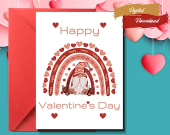 Printable Valentine's Day Greeting Card, Downloadable Card, Hanging ...