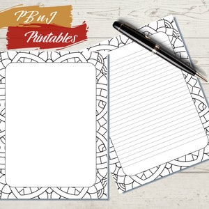 Printable Border Stationery Coloring Page, Digital Download, Printable ...