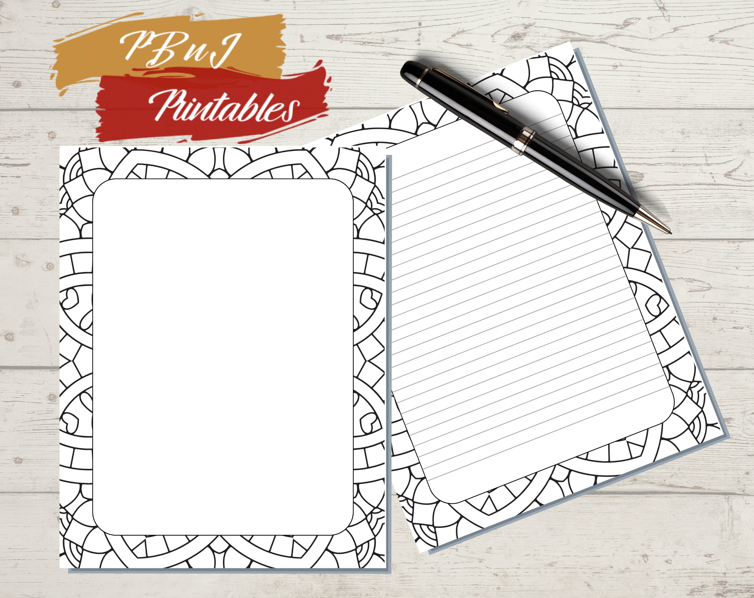 Printable Border Stationery Coloring Page, Digital Download, Printable ...