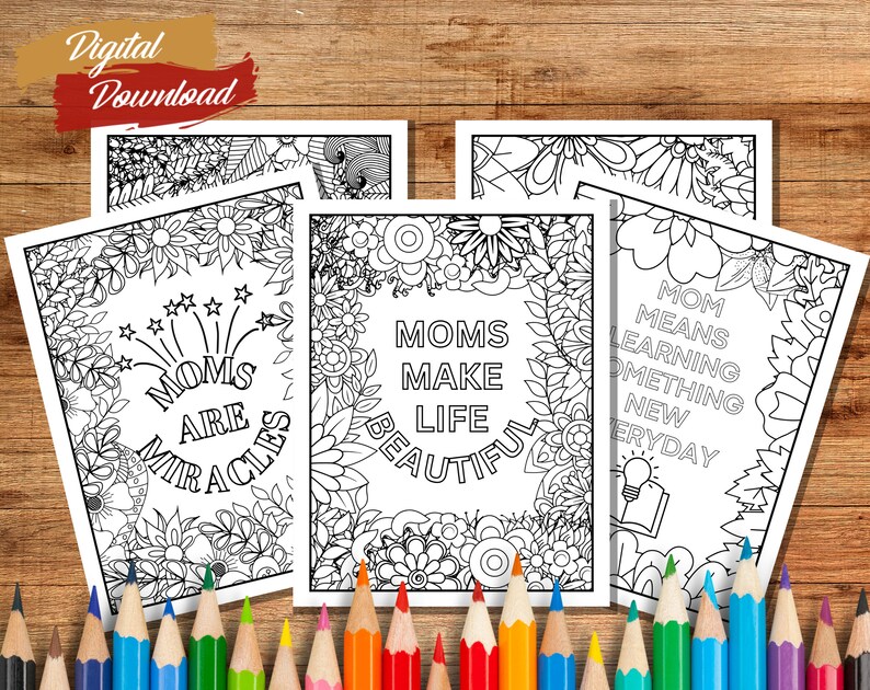 Mom-inspired Coloring Pages, 50 Printable Inspirational Quotes ...
