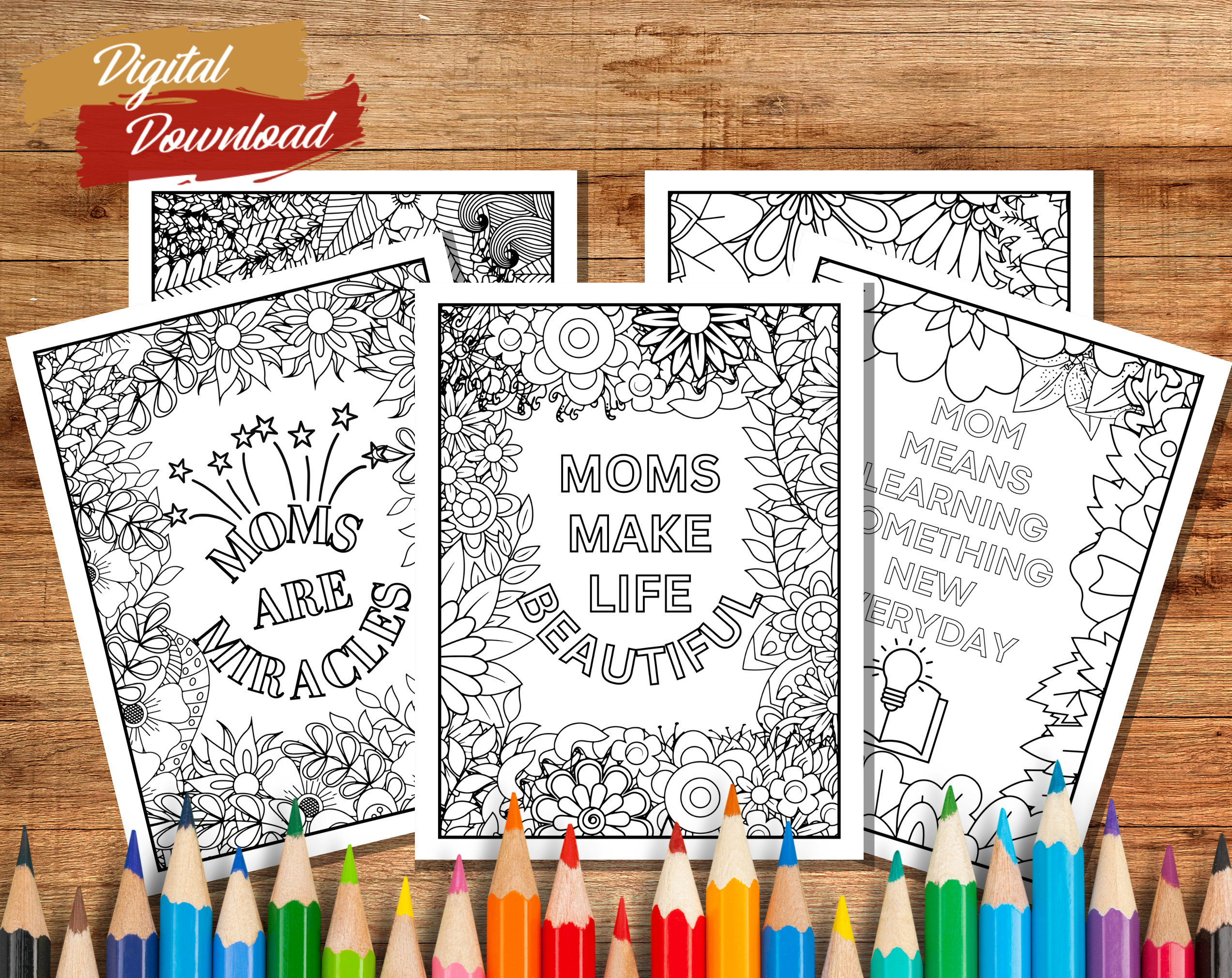 Mom-inspired Coloring Pages, 50 Printable Inspirational Quotes ...