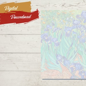 Irises Van Gogh Printable Stationery, Digital Download, Printable ...