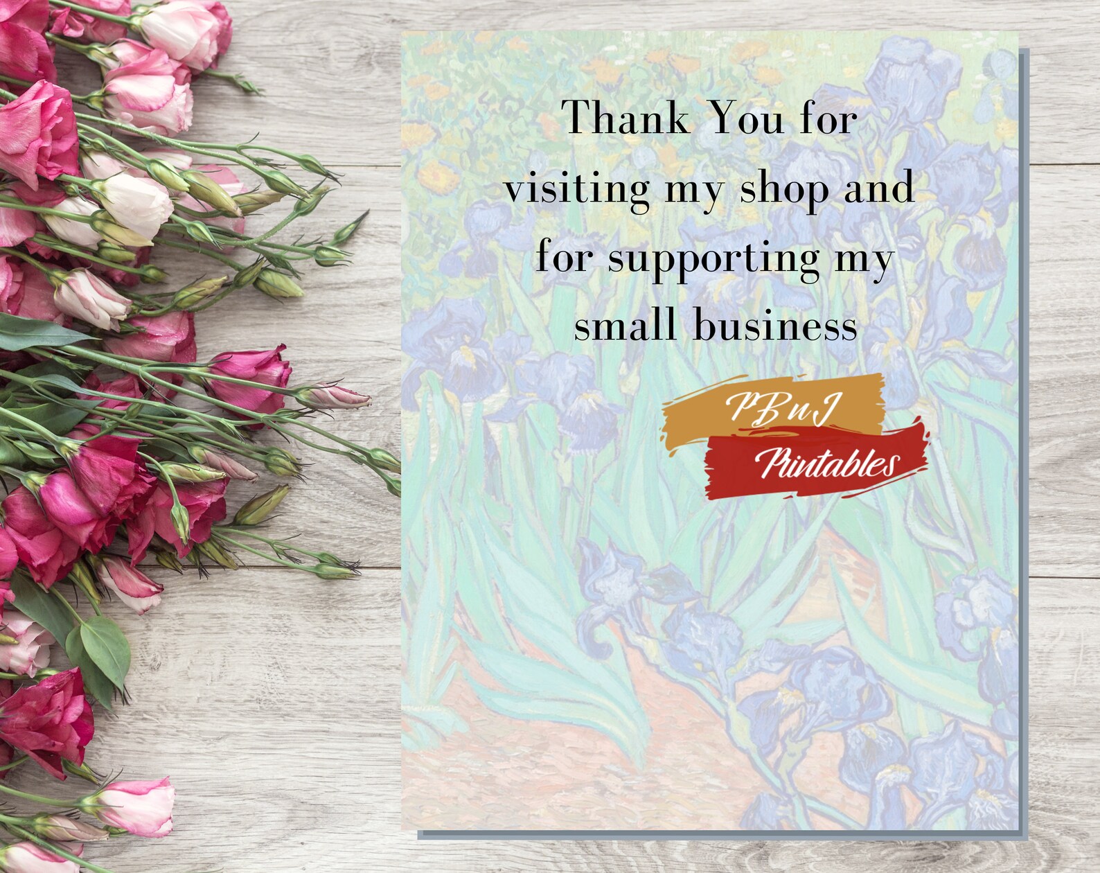 Irises Van Gogh Printable Stationery, Digital Download, Printable ...