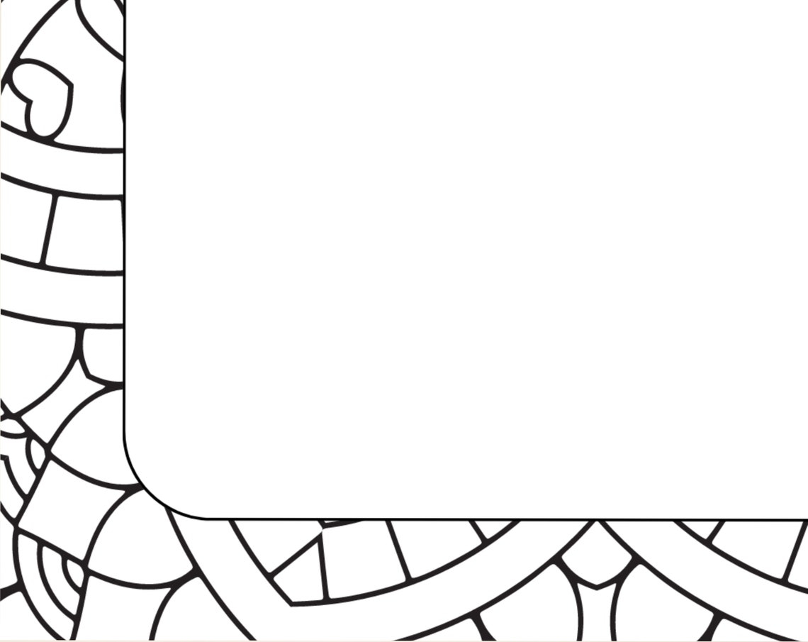 Printable Border Stationery Coloring Page, Digital Download, Printable ...