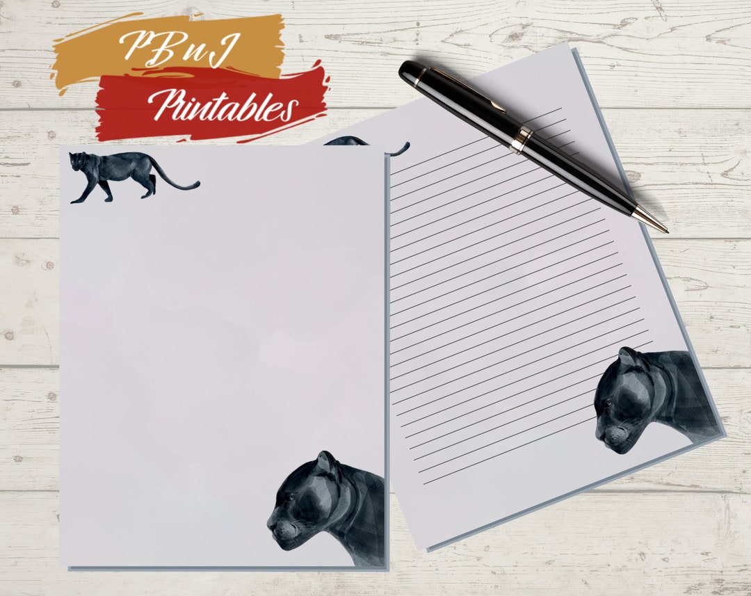 Black Panther Printable Stationery, Digital Download, Printable Letter ...