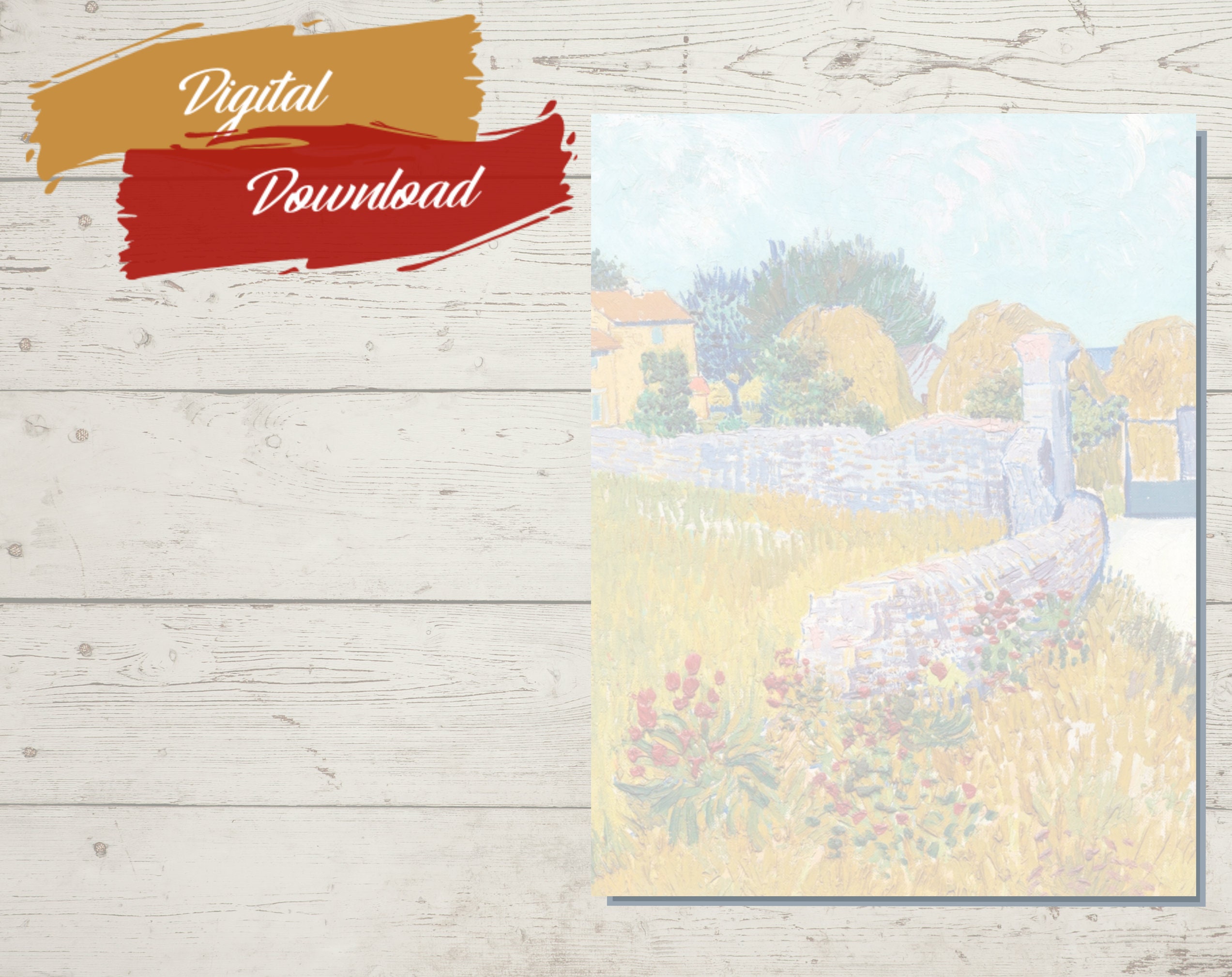 Van Gogh Printable Stationery, Digital Download, Printable Letter ...