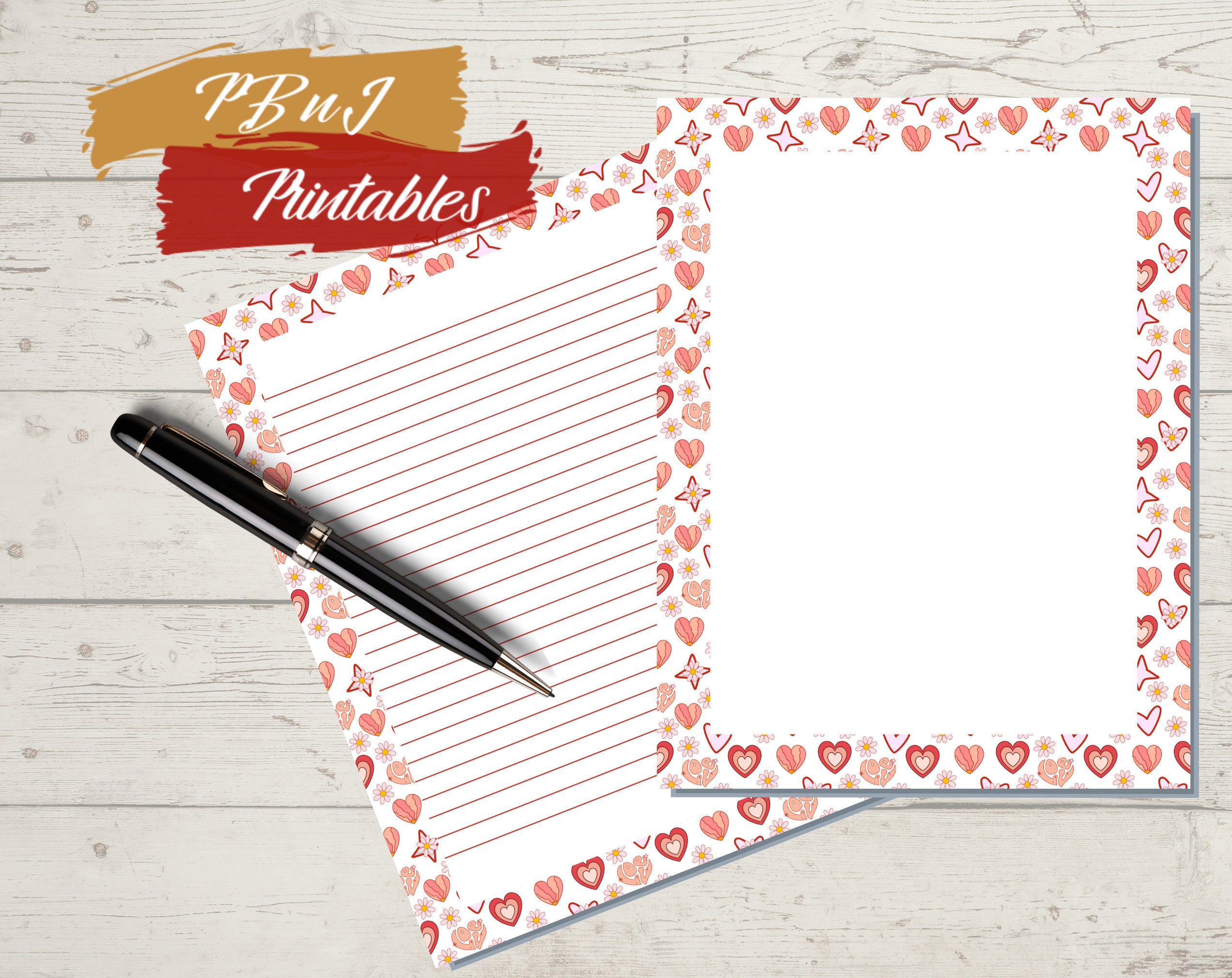 Valentine's Day Writing Paper, Digital Download, Valentine Graphic ...