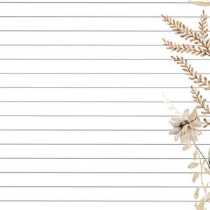 Printable Watercolor Botanical Letter Writing Paper, Digital Download ...