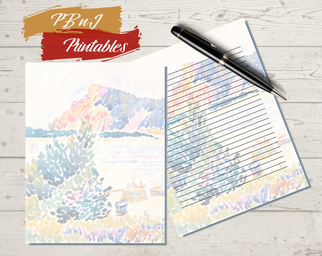 Classic Watercolor Painting Printable Stationery, Digital Download ...