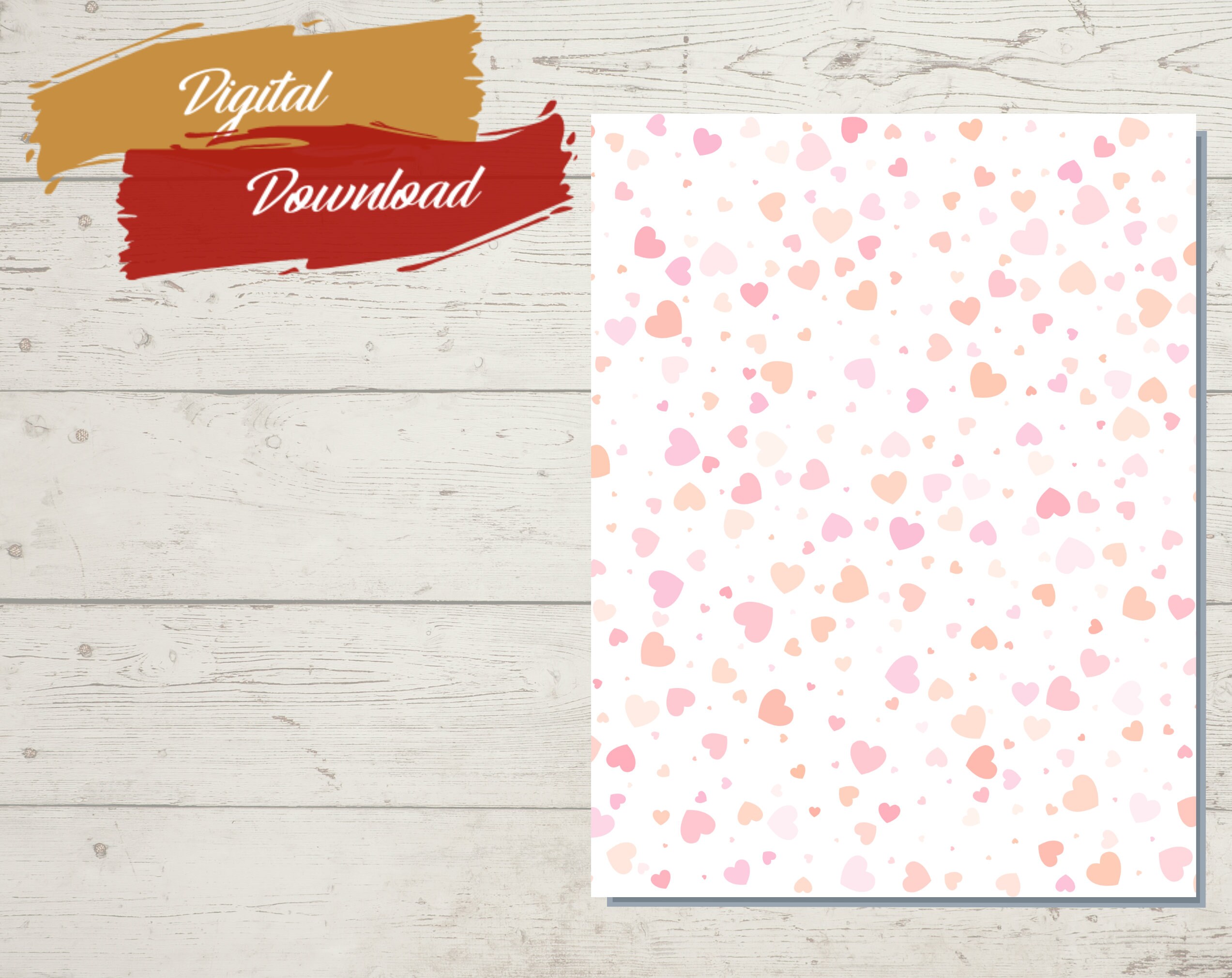 Valentine's Day Letter Writing Paper, Digital Download, Heart ...