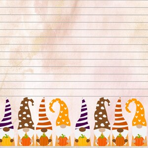 Printable Fall Gnomes Letter Writing Paper Digital Download - Etsy