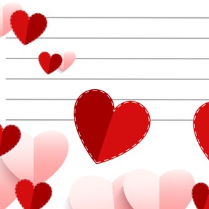 Valentine's Day Writing Paper, Digital Download, Heart Boarder ...