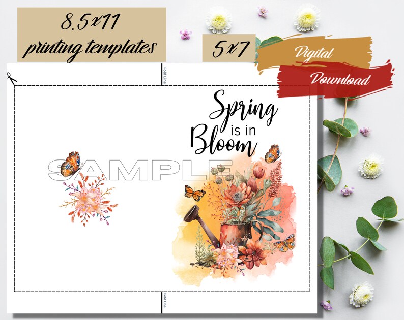 Printable Spring is in Bloom Greeting Card, Downloadable Card, Mother's ...