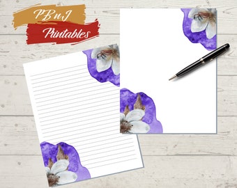 Clover Printable Writing Paper Watercolor Flower Printable - Etsy