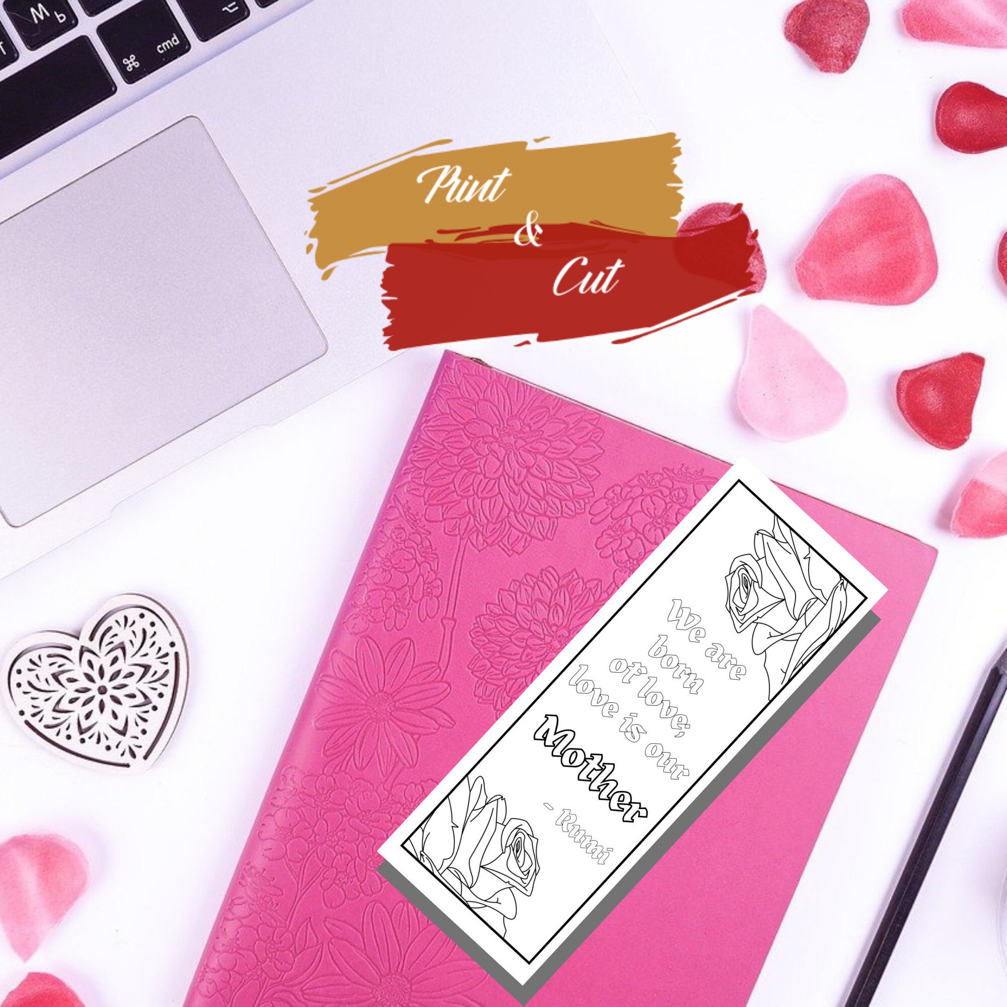 Printable Mother's Day Coloring Bookmark Instant Download, Digital ...