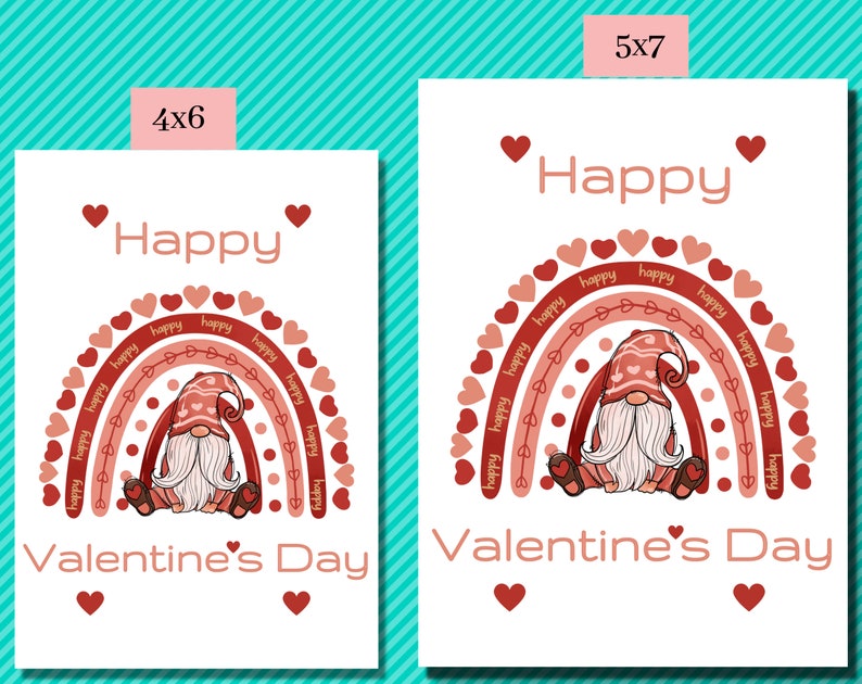Printable Valentine's Day Greeting Card, Downloadable Card, Gnome and ...
