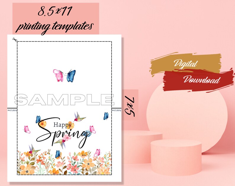 Printable Spring Greeting Card, Downloadable Card, Happy Spring ...