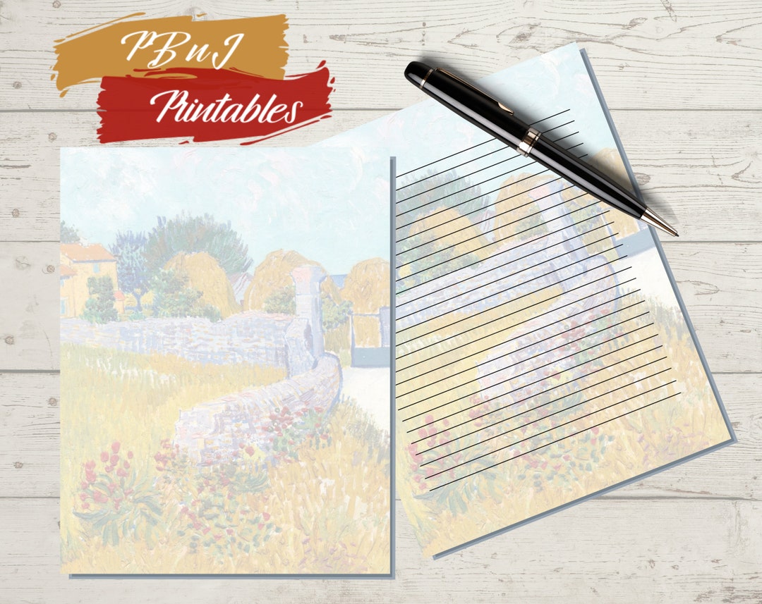 Van Gogh Printable Stationery, Digital Download, Printable Letter ...