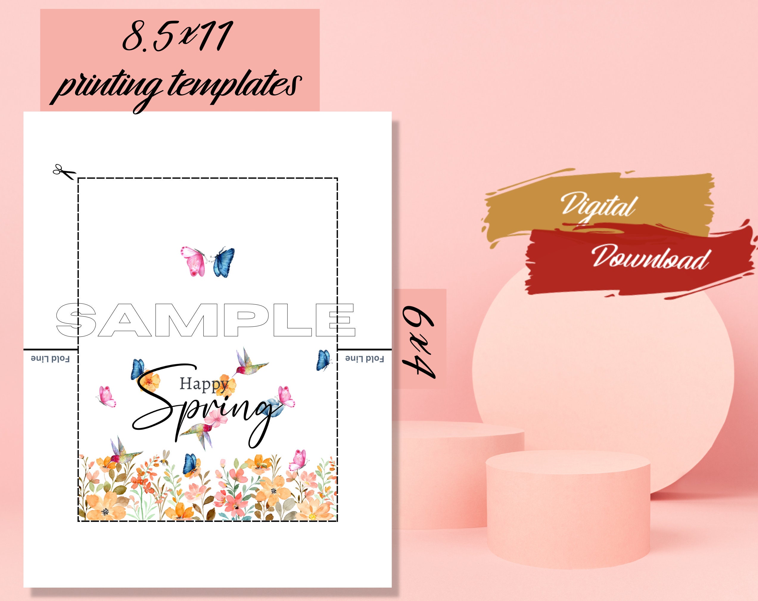 Printable Spring Greeting Card, Downloadable Card, Happy Spring ...