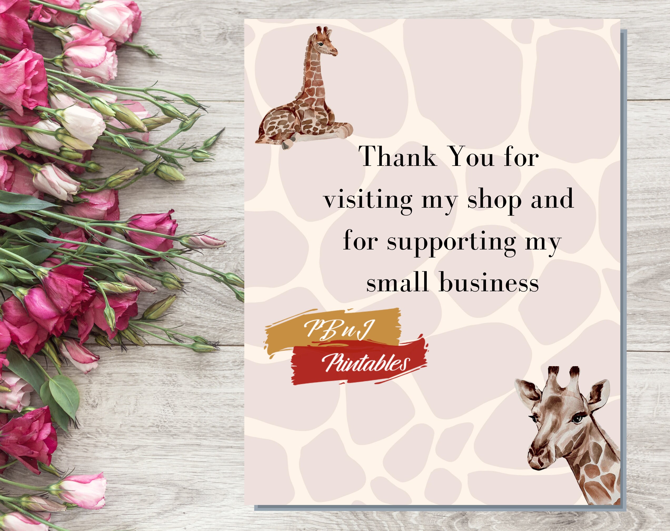 Giraffe Printable Letter Writing Paper, Digital Download, Giraffe Print ...