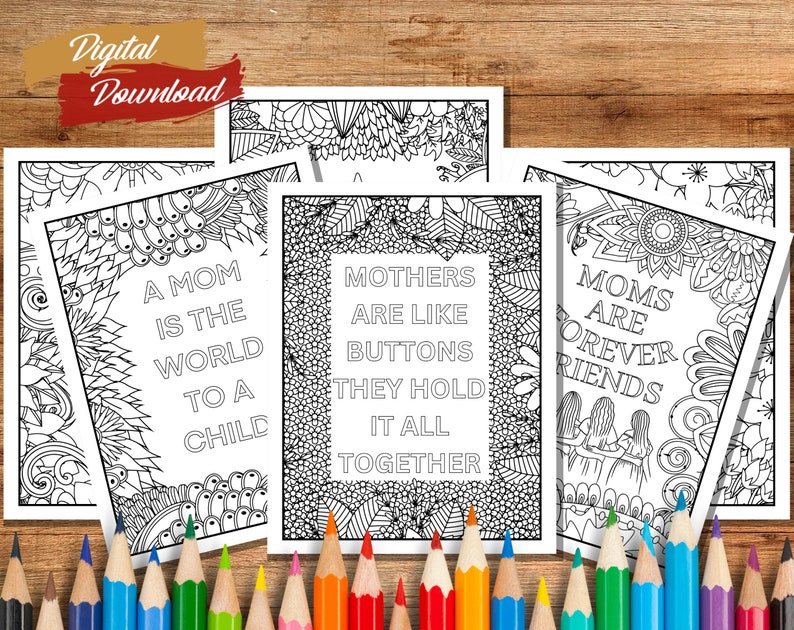 Mom-inspired Coloring Pages, 50 Printable Inspirational Quotes ...