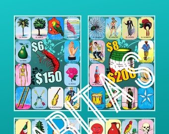 Loteria Mexicana Board Card Neon 54 Cards Numbered | Etsy