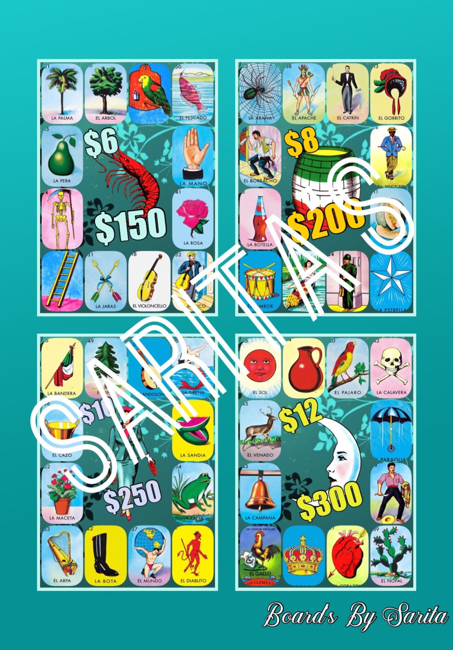 Loteria Mexicana Board Card 54 Cards PYP - Etsy