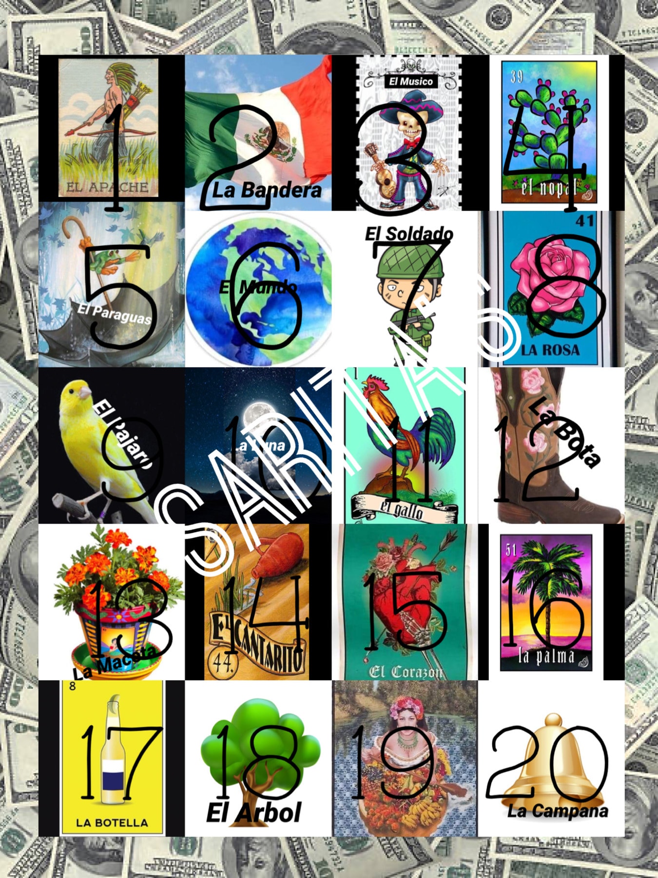 Fun Loteria Mexicana 20 Card Board Different Images Than Normal Loteria ...