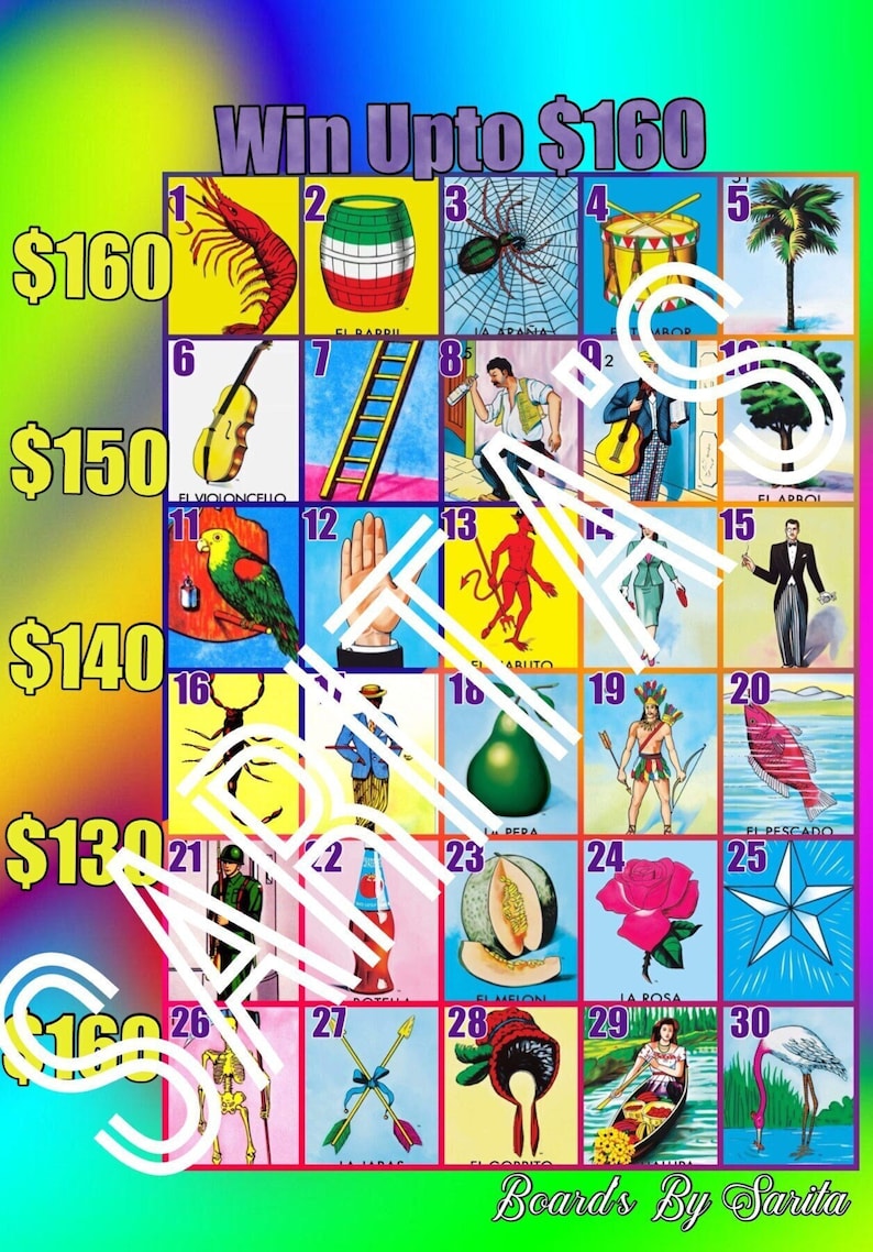 Loteria Mexicana Neon Colors 30 Numbered Cards Win Upto 160 - Etsy