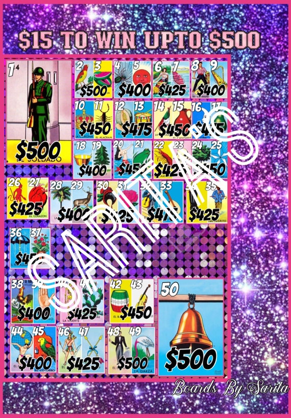 Loteria Mexicana Board Card 50 Cards 15 to Win Upto 500 Big - Etsy