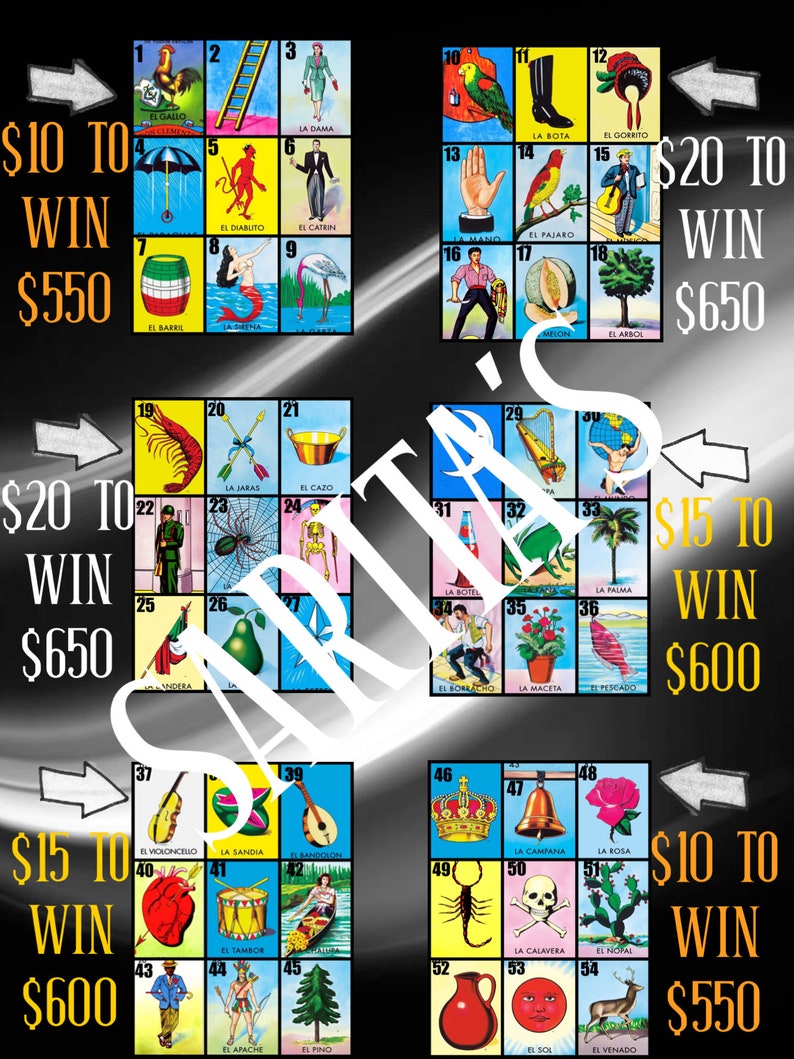Loteria Board Big Money Board PYP Pick Your Prize - Etsy