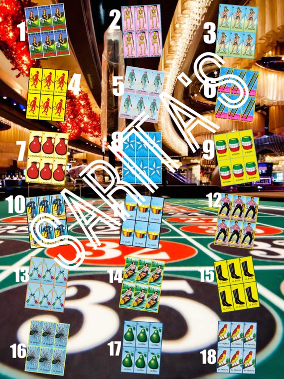Loteria Mexicana Shuffle Game Roulette Theme 18 Numbers | Etsy
