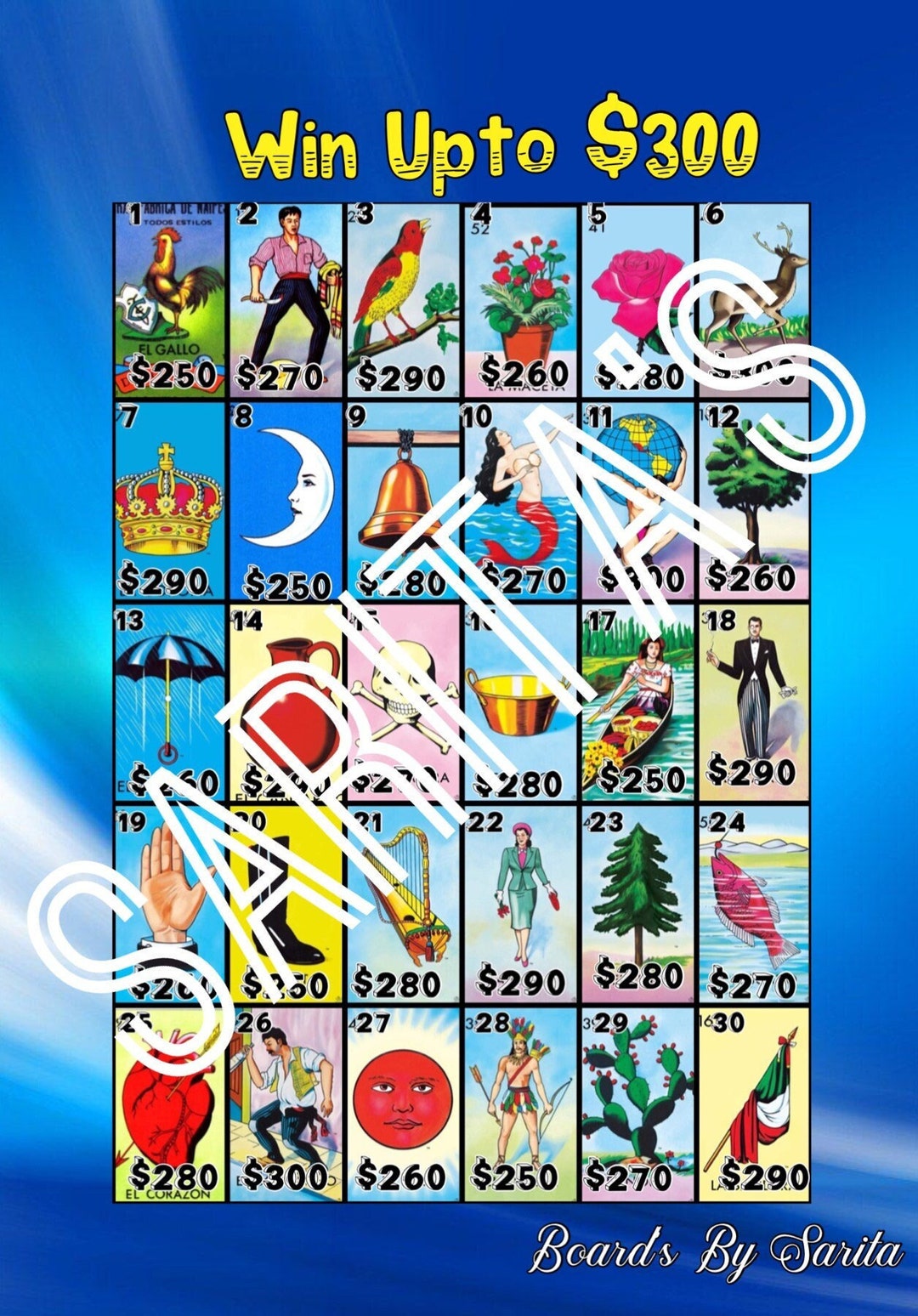 Loteria Mexicana Board Card - Etsy