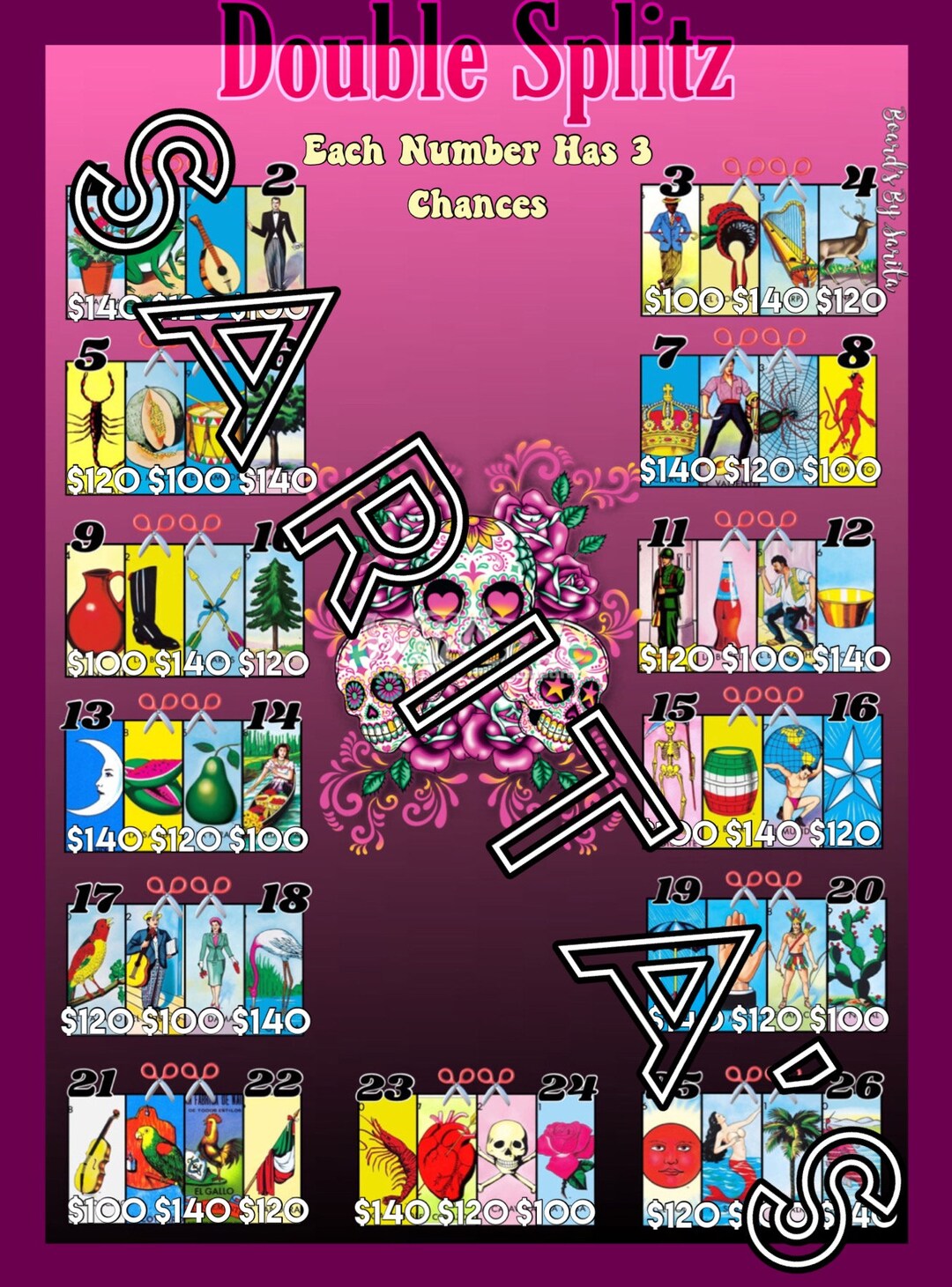 Loteria Mexicana 26 Numbers Splits Game - Etsy