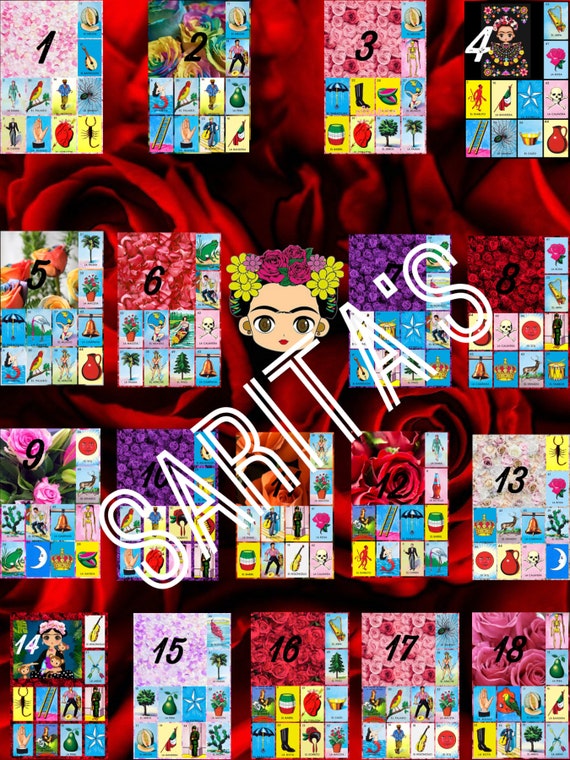 Loteria Mexicana Red Roses Frida 18 Boxes - Etsy