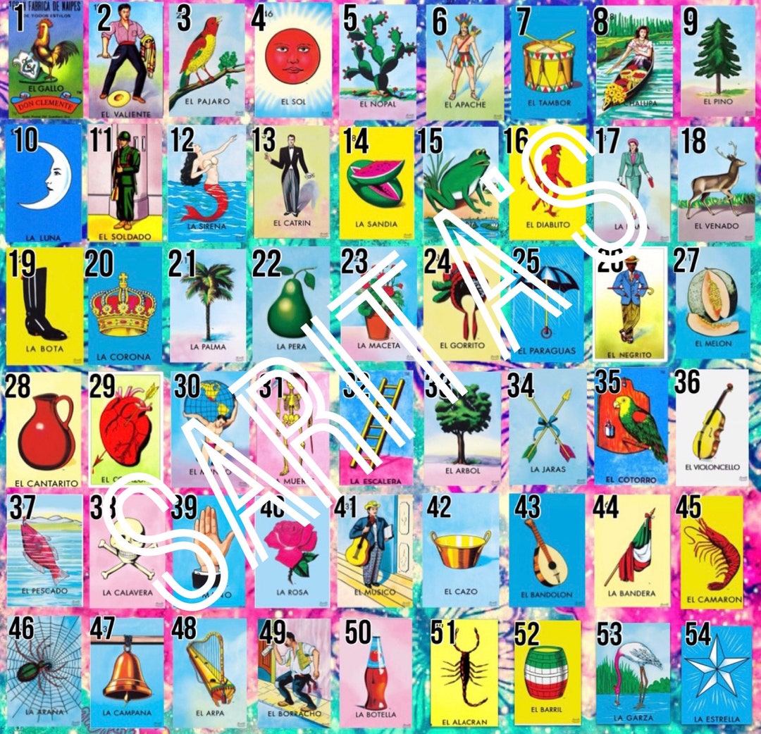 Loteria Mexicana Board Card 54 Card Board Numbered - Etsy